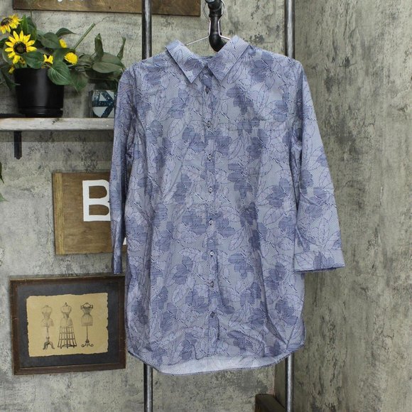 Lands' End | Tops | Nwt Lands End Sleeve Tunic Button Up Short 5669 14 ...